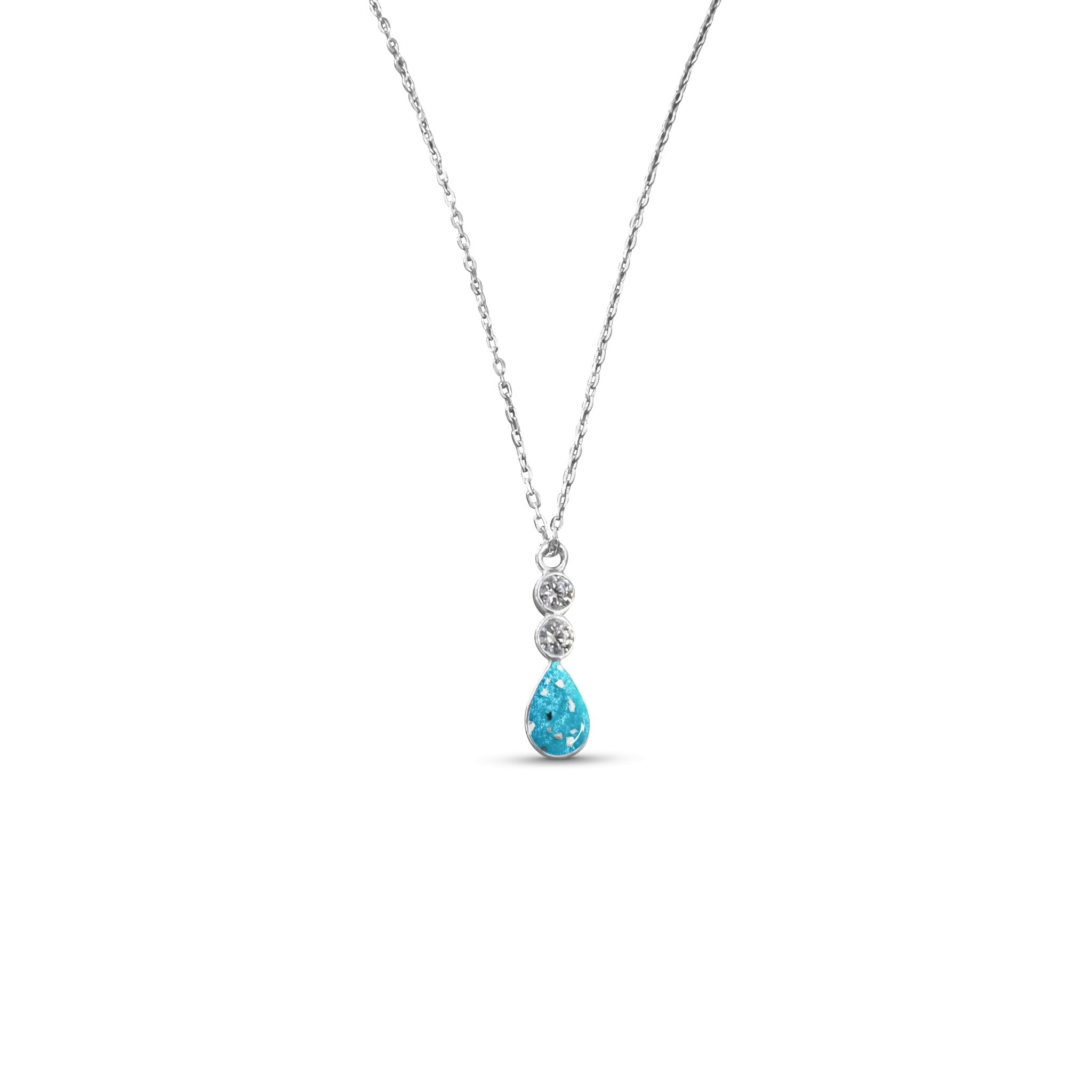 Dainty Crystal Teardrop Cremation Memorial Ashes Necklace